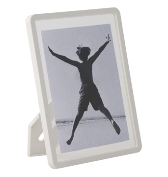 Marco de fotos Linka para 1 foto 13x18 de color blanco ABS y acrílico