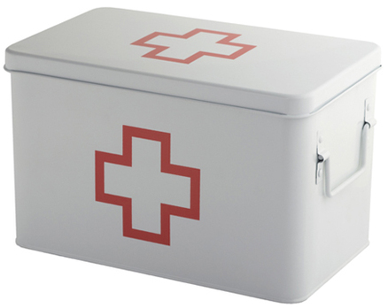 Botiquín L de color blanco metal