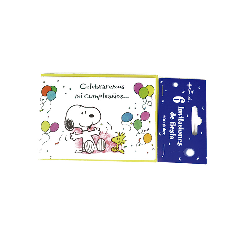 Invitación de cumpleaños Snoopy - Celebramos mi cumpleaños...